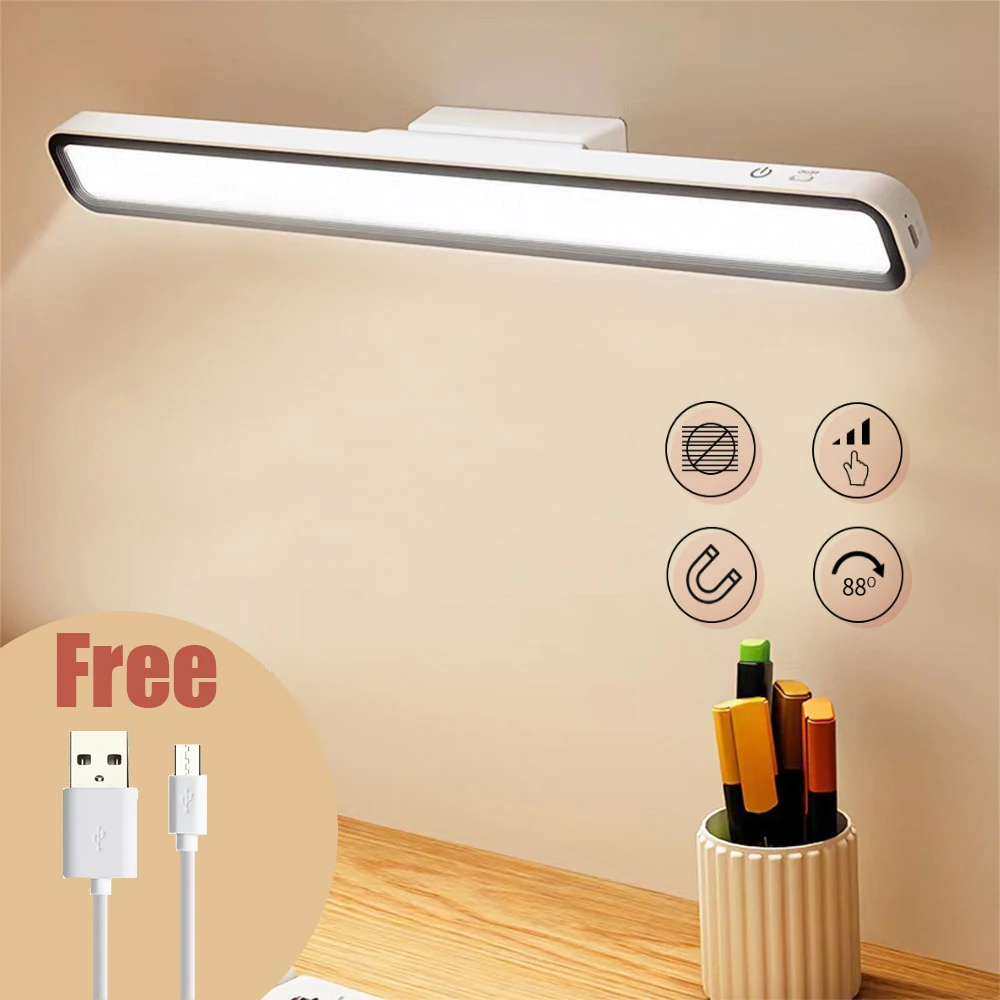 4000mAh Table Lamp USB Rechargeable LED Light Desk Lamp Stepless ...