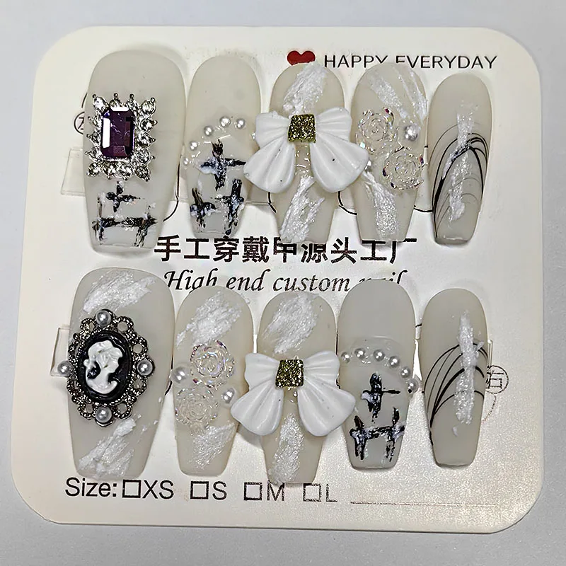 10pcs-Handmade-Nails-With-Explosive-Flash-Detachable-Finished-Nail ...