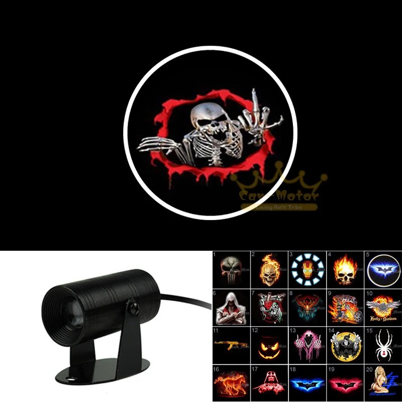 1x-Horrible-Skeleton-Skull-Laser-Projector-LED-Logo-Motorcycle-Ghost ...