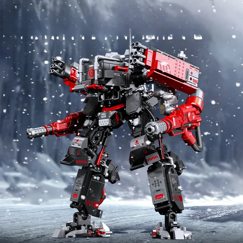 New Crimson Killer Building Blocks Children Assembled Model Atomic Mech ...