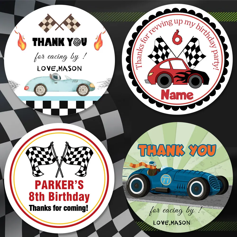 Racing-Car-Driving-Sticker-Lables-Custom-Name-Race-Car-Theme-Kid-Boy ...
