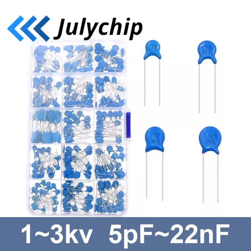 20pcs High Voltage Ceramic Capacitors 3KV 2KV 1KV 5PF 10PF 20PF 22PF ...