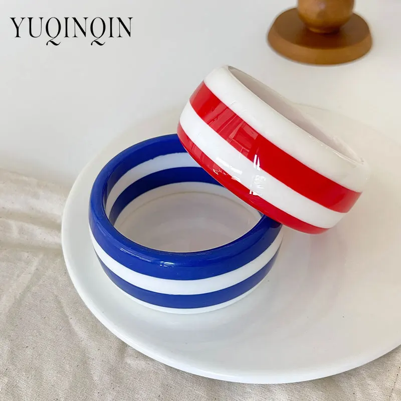 Trendy-Fashion-Boho-Acrylic-Resin-Chunky-Thick-Bangles-for-Women-on ...