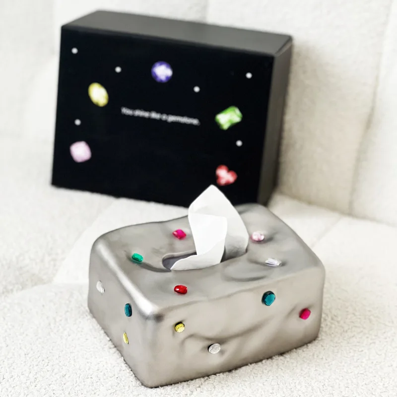 Ceramic-Tissue-Box-Gemstone-Setting-Paper-Extractor-Paper-Towel-Holder ...