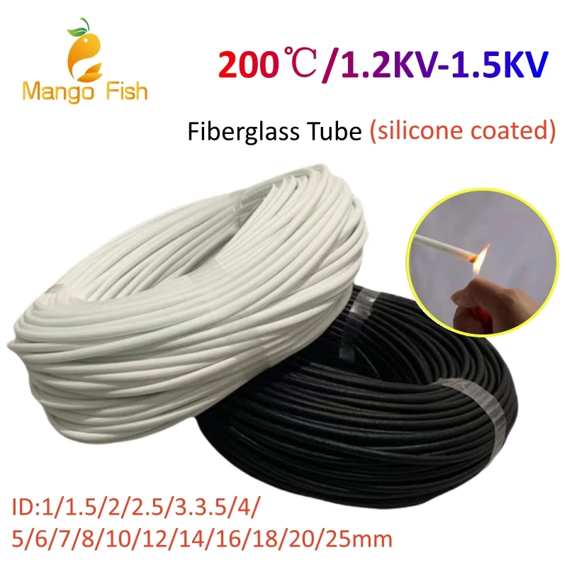 1-5-10M-Fiberglass-Tube-1-22mm-200-C-High-Temperature-Silicone-Resin ...