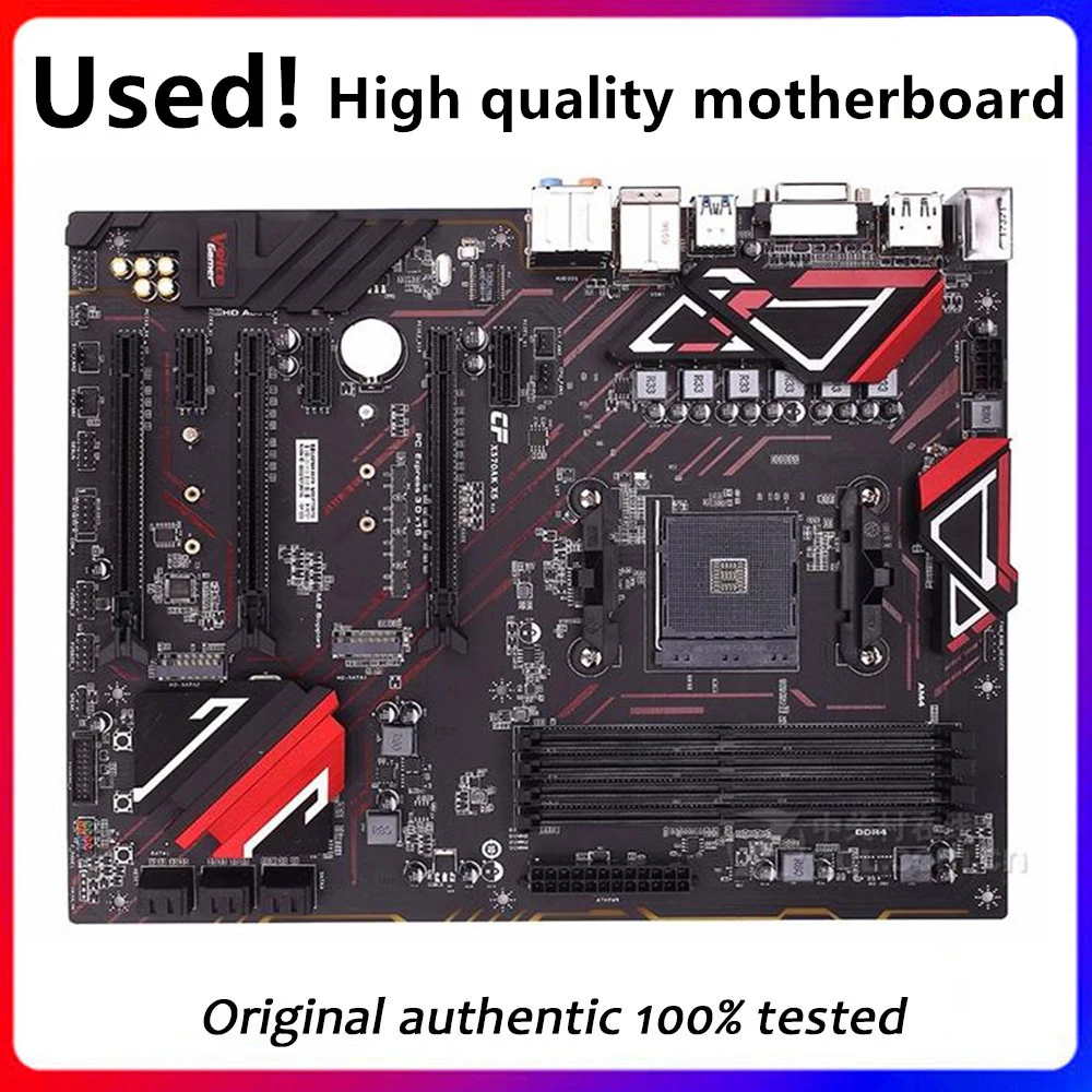 Para colorido c. x370ak x5 v14 x370a placa-mãe soquete am4 ddr4 para amd x370 desktop original ...