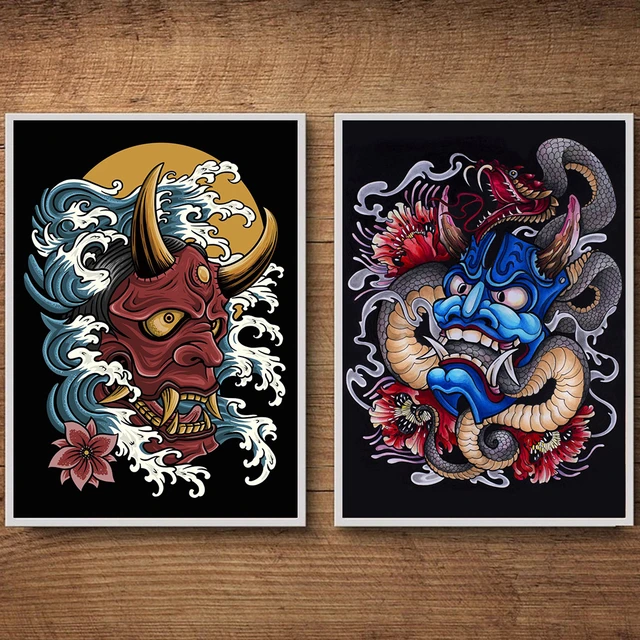 Japanese Demon Tattoo Flash