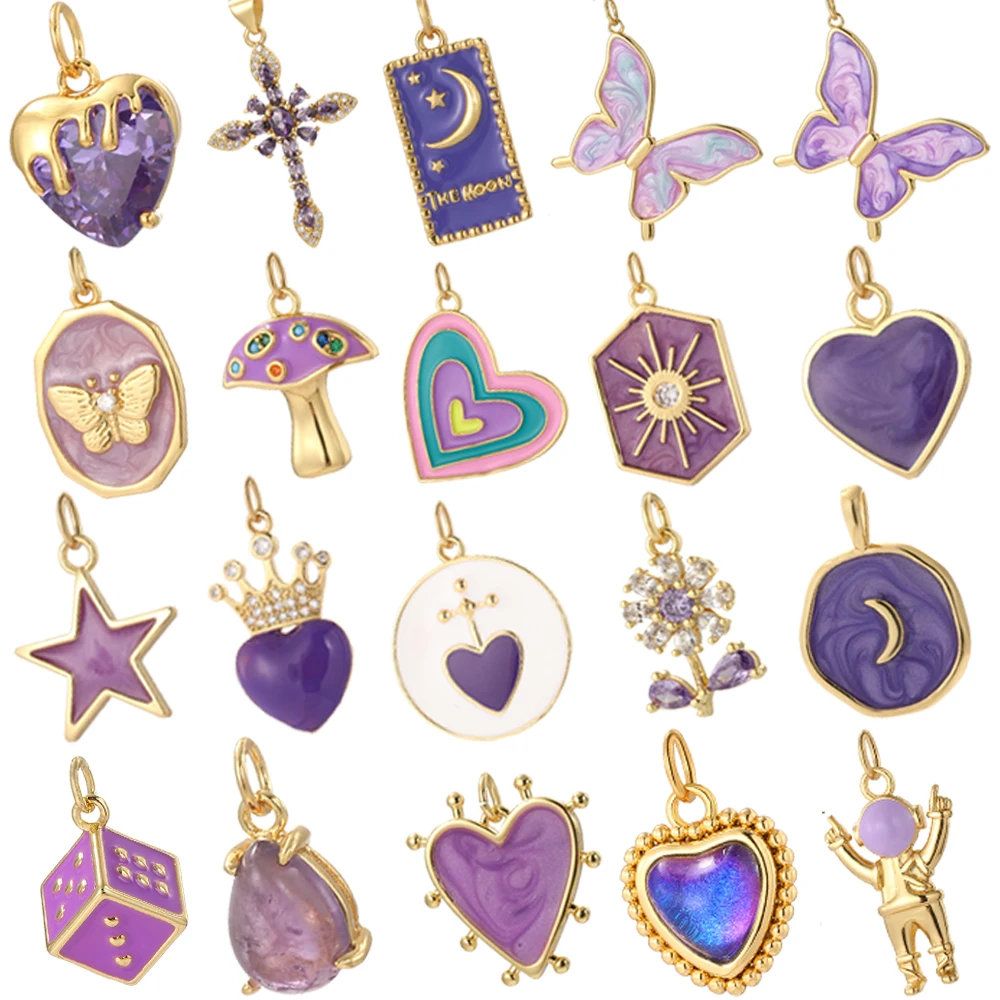 Cute Heart Charms for Jewelry Making Supplies Gold Color cross ...