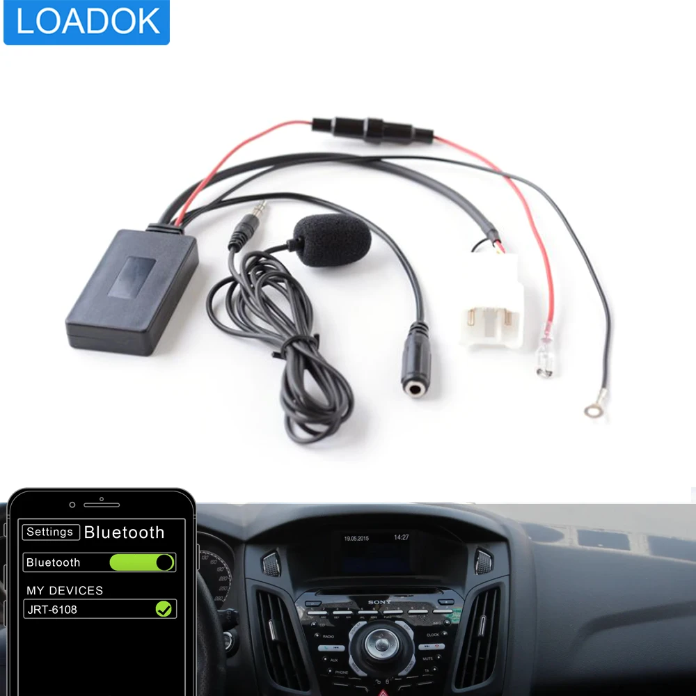 6-Pin-Car-Bluetooth-5-0-Stereo-Radio-Aux-Audio-Music-Microphone ...