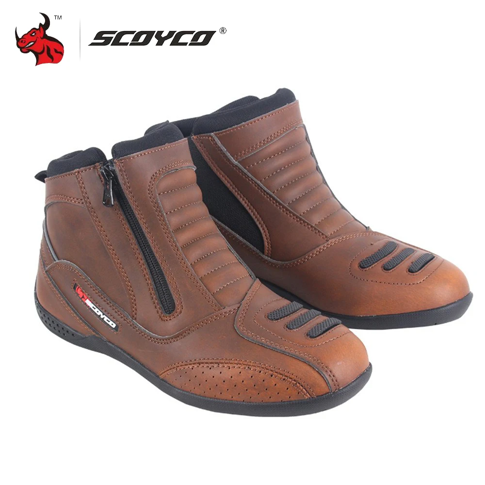SCOYCO-Clearance-Street-Touring-Leather-Motorcycle-Boots-Breathable ...