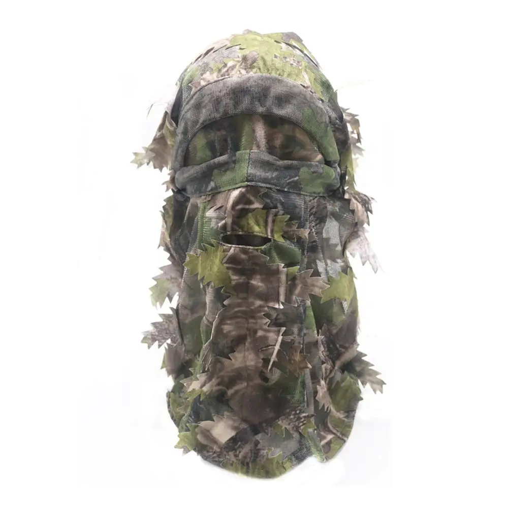 Ghillie Suit Ghillie Camouflage Leafy Hat 3D Full Face Mask Headwear ...