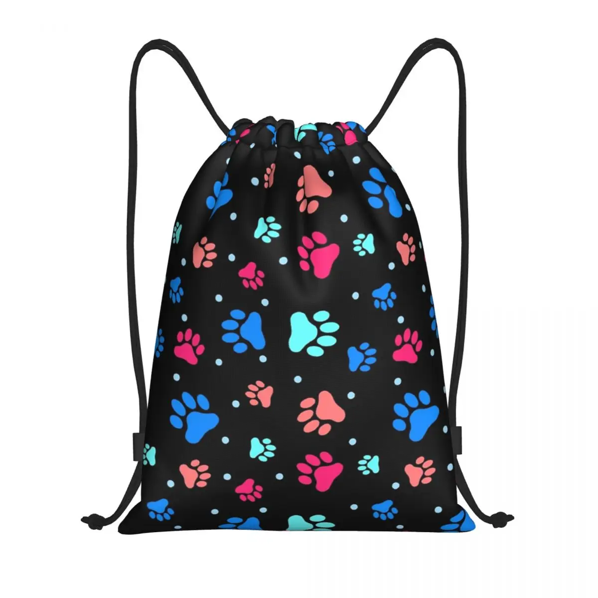 Custom Color Dog Paw Prints Drawstring Backpack Women Men Gym Sport ...