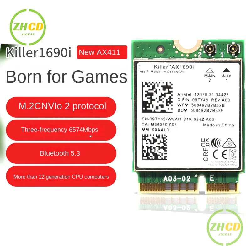 Built-in-Wireless-NIC-Bluetooth-adequado-para-Intel-AX411-Killer-1690i ...