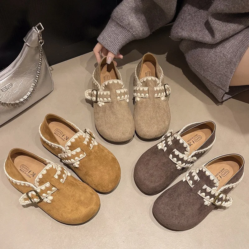 Primavera y otoño Vintage Baotou zapatillas de mujer falda a juego ...