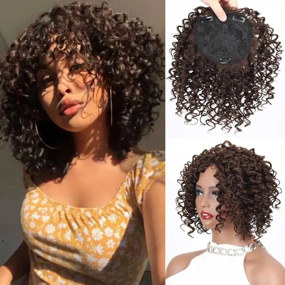 Curly-Lace-Wigs-hair-toppers-for-Black-Women-7Inch-Soft-Black-Kinky ...
