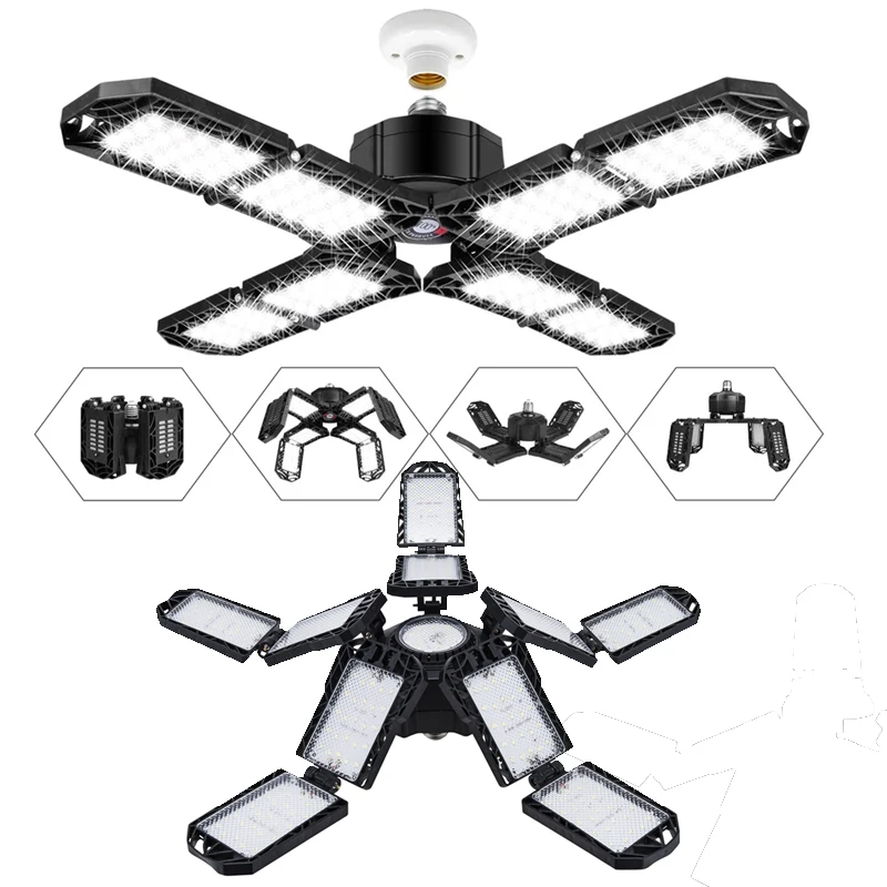 Powerful Garage Led Lamp Workshop Warehouse Ceiling Work Lights Folding ...