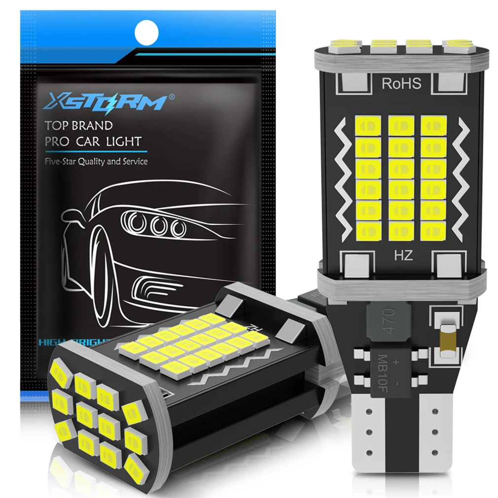 2Pcs 2000LM T15 LED Lamp Light W16W LED Canbus No Error 3570S 912 921 ...