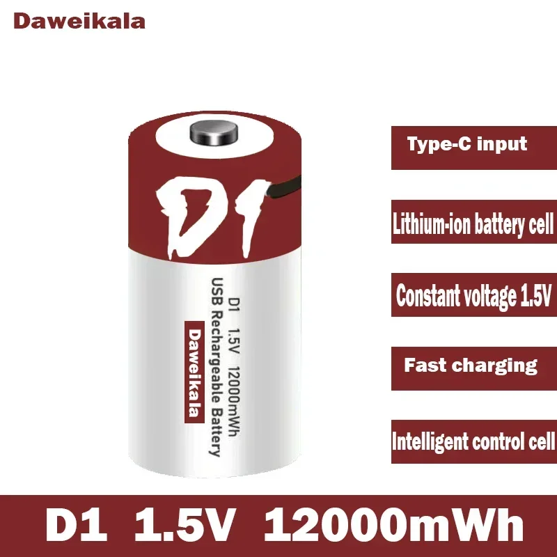 Daweikala-1-5-V-12000mWh-battery-C-Typ-USB-battery-D1-Lipo-LR20-lithium ...