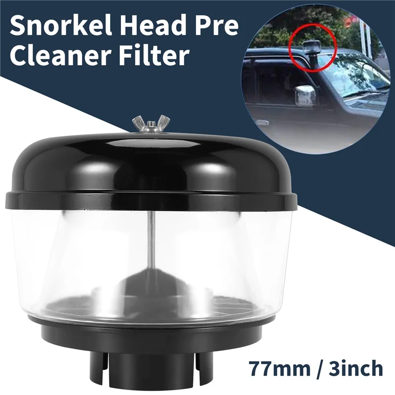 3-Inch-77Mm-Water-Trap-Snorkel-Head-Air-Ram-Head-Pre-Cleaner-Air-Flow ...