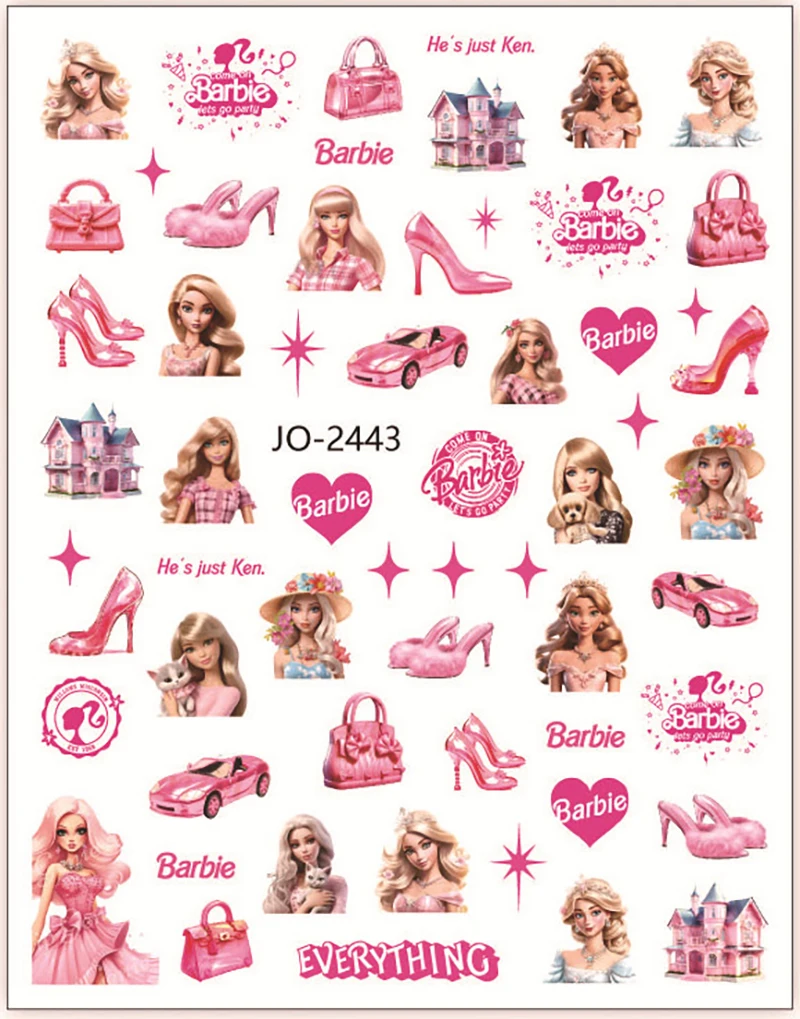 1-Uds-De-pegatinas-para-u-as-de-dibujos-animados-de-princesa-Barbie ...