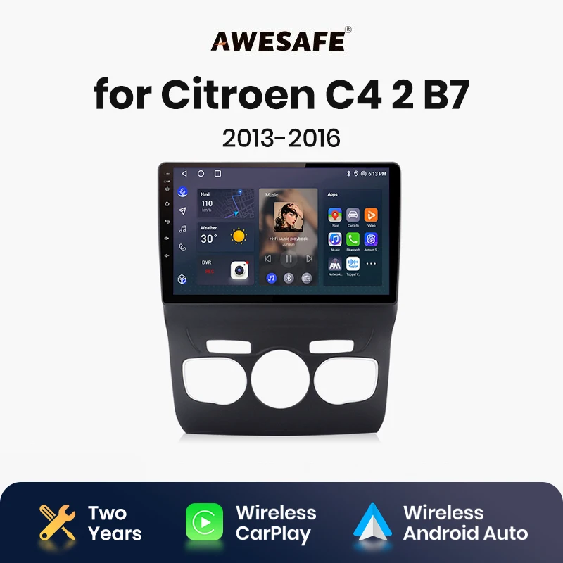 AWESAFE-Wireless-CarPlay-Android-Auto-Car-Radio-for-Citroen-C4L-2013 ...