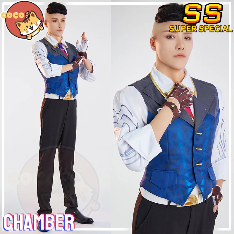 Valorant-C-mara-Cosplay-Traje-Camisa-Branca-Colete-Cal-as-Cinto-Luvas ...