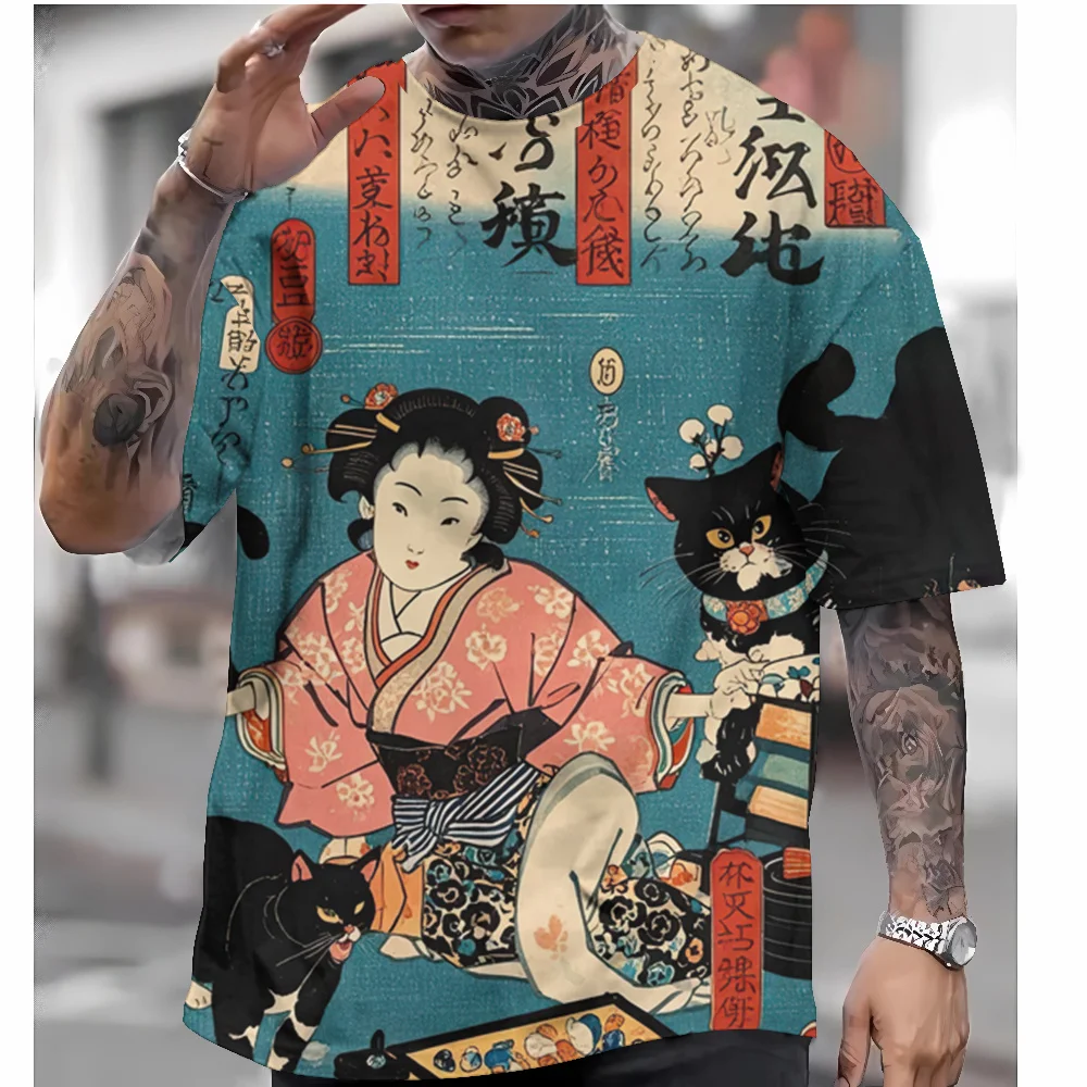 Summer-Japanese-Style-T-Shirt-For-Men-Ukiyo-e-Graphic-T-Shirts-3D-Print ...