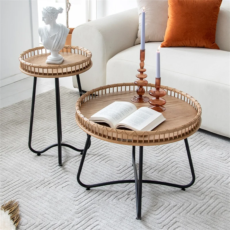 Unique Round Rattan Japanese Style Dining Table