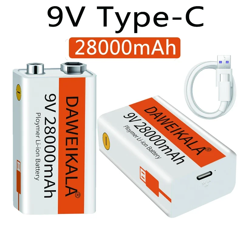 2024-9V-battery-28000mAh-li-ion-Rechargeable-battery-Type-C-Battery-9v ...