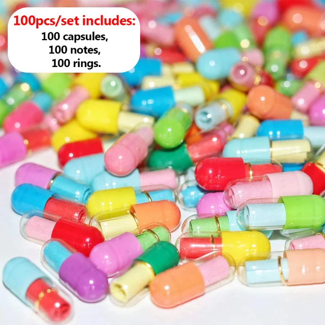 300/100pcs Message Capsule Transparent Mini Love Pill In A Bottle ...