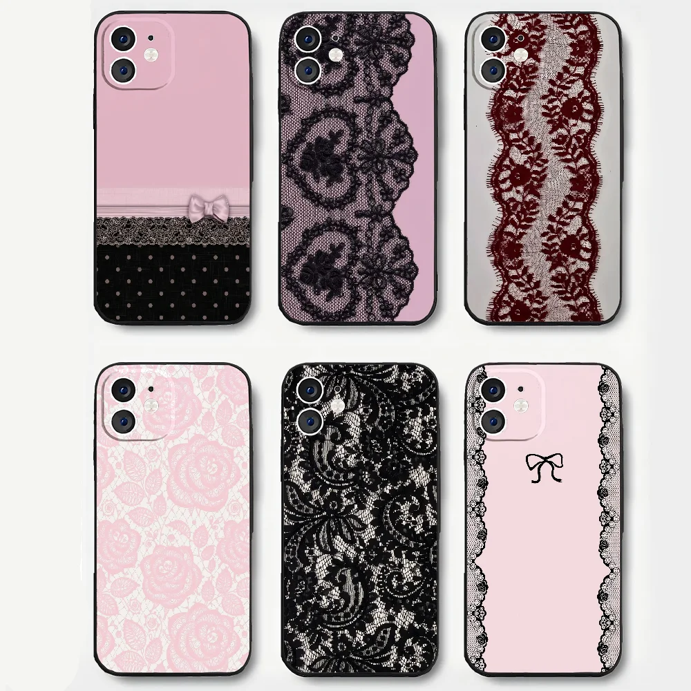 Lace Style Cool Girl Phone Case Silicone Soft For IPhone 16 15 14 13 12 ...