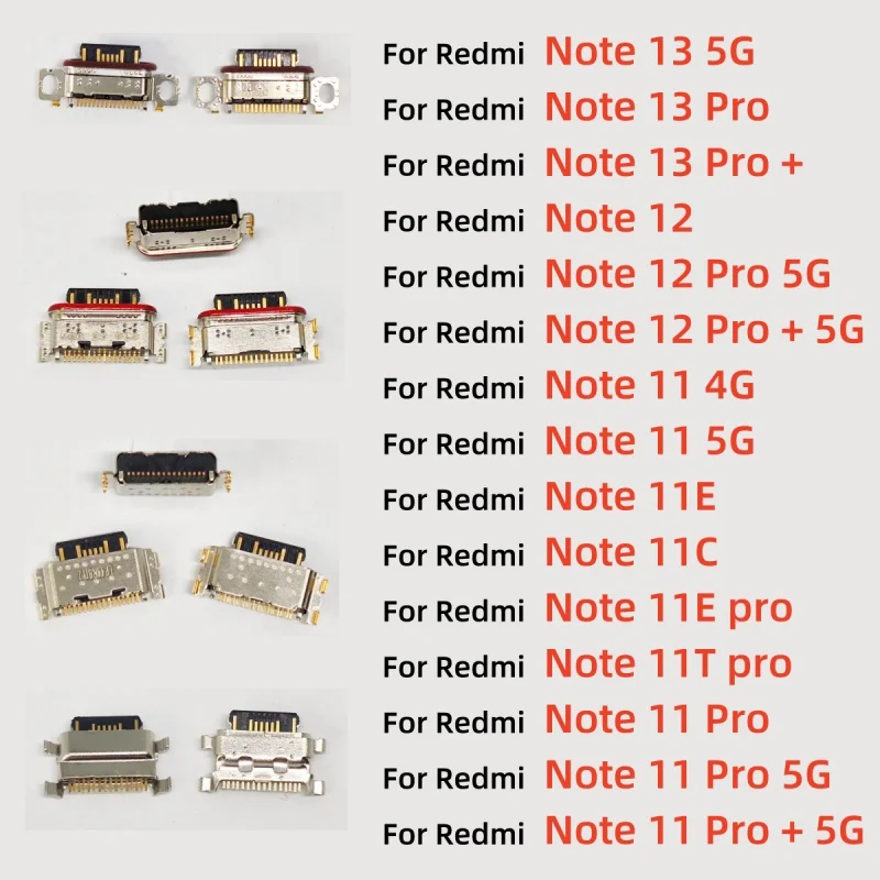 10pcs/lot New For Xiaomi Redmi Note 13 12 11 11E 11T Pro Plus 4G 5G USB ...