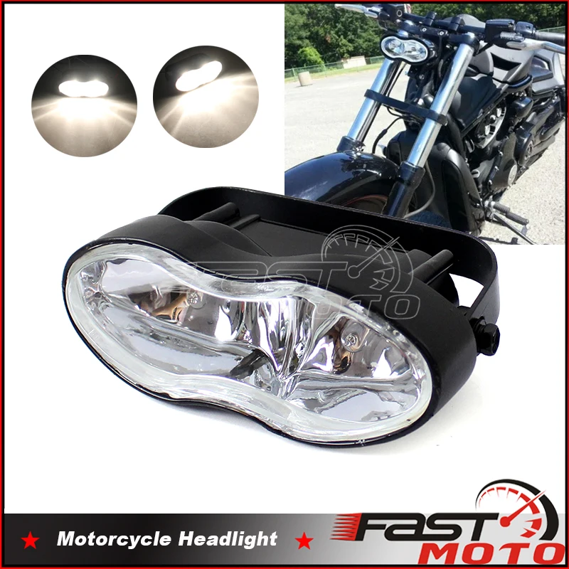 12V-Bulb-Dual-Headlight-Oval-Wave-Twin-Headlamp-Daytime-Lamp-For-Harley ...