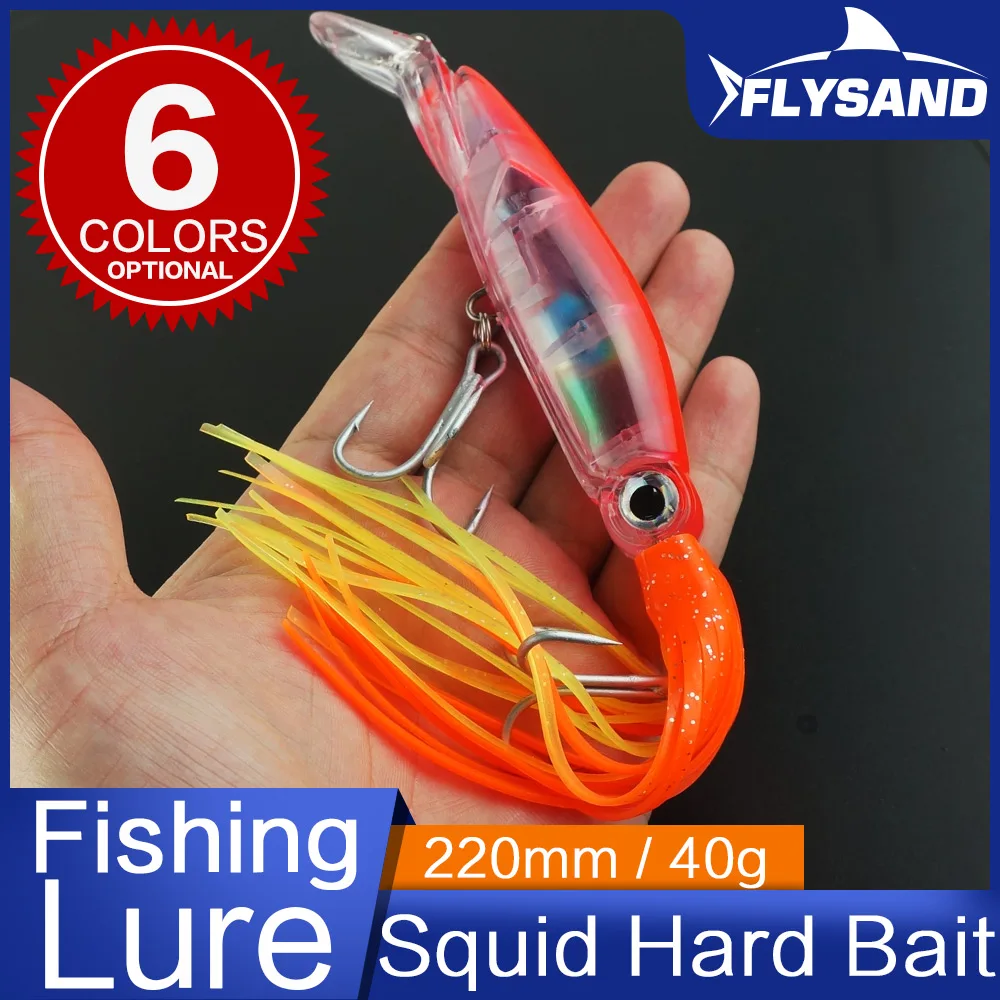 FLYSAND Large Lifelike Octopus Fishing Lure With 2 Treble Hook Luminous ...