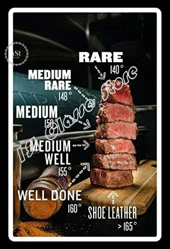New-Vintage-Metal-Tin-Sign-Kinds-of-Beef-Steaks-Outdoor-Street-Garage ...
