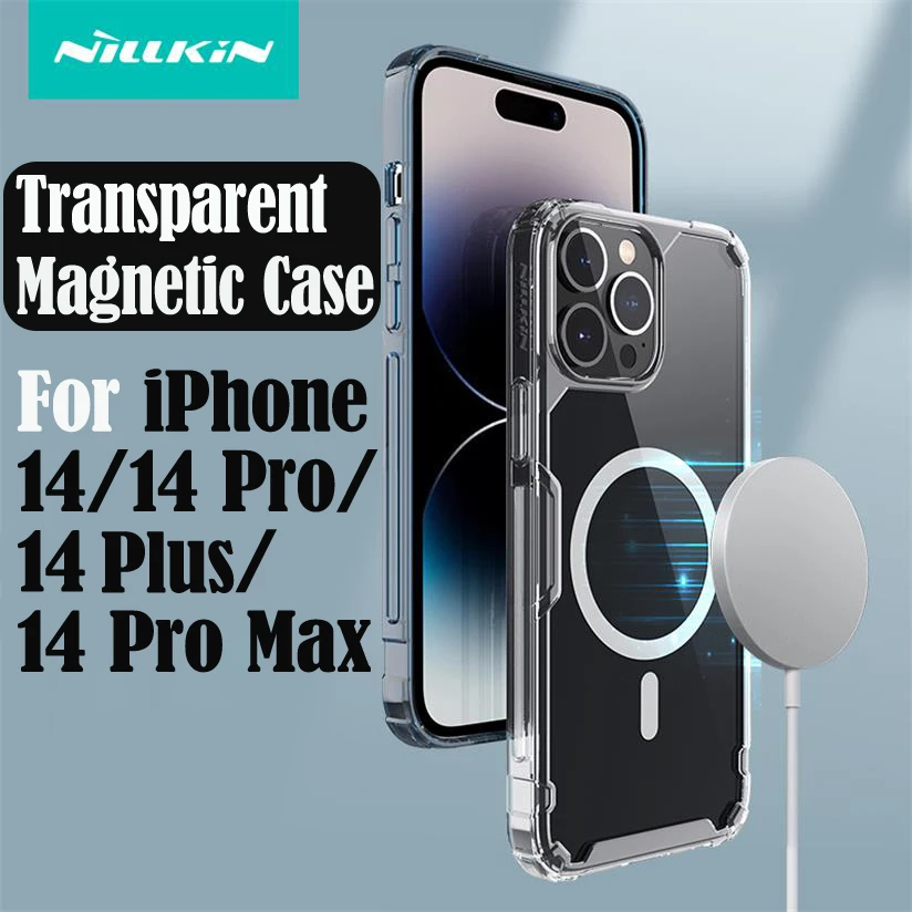 Magnetic Case For iPhone 14 Pro Max Nillkin Nature Pro Transparent Case For iPhone14 TPU PC Back ...