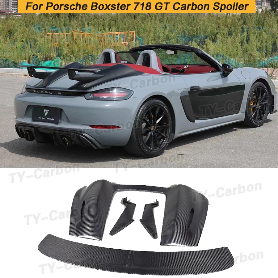 Real-Carbon-Fiber-Car-Rear-Trunk-Wing-Spoiler-for-Porsche-Boxster-718 ...