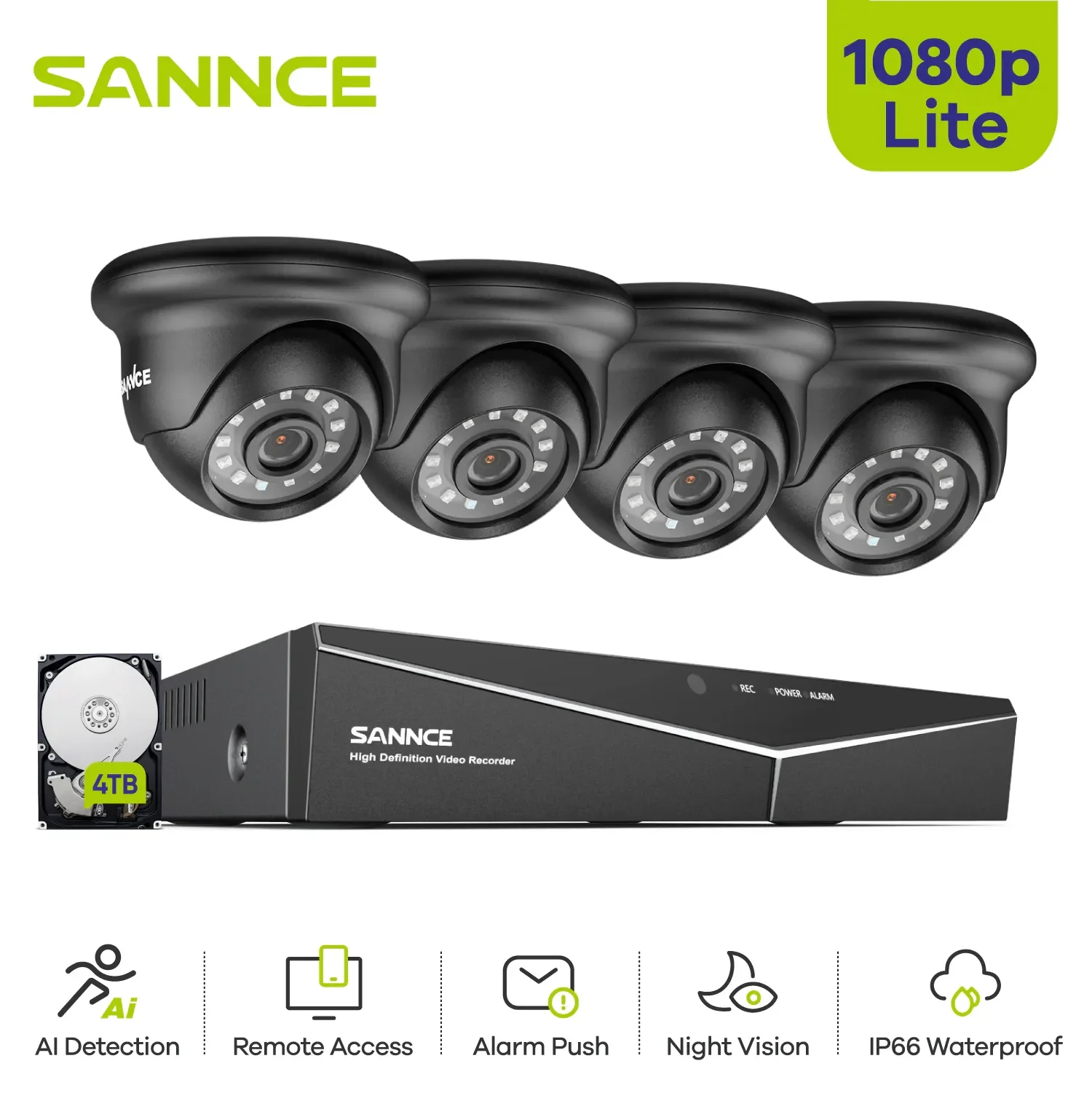 Sannce Video Surveillance System | Kit Video Surveillance Sannce - 4ch ...