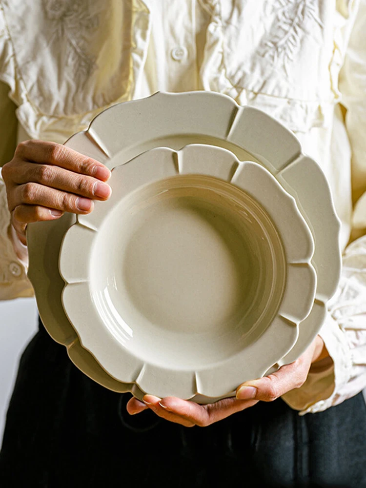 Ahunderjiaz-Nordic-Style-Deep-Soup-Plate-Dark-Gray-Entree-Western-Steak ...