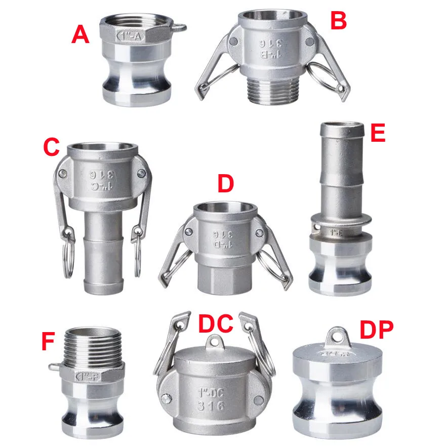 1/2" 3/4" 1" Camlock Groove Fitting 304 Stainless Steel Cam Lock Quick ...