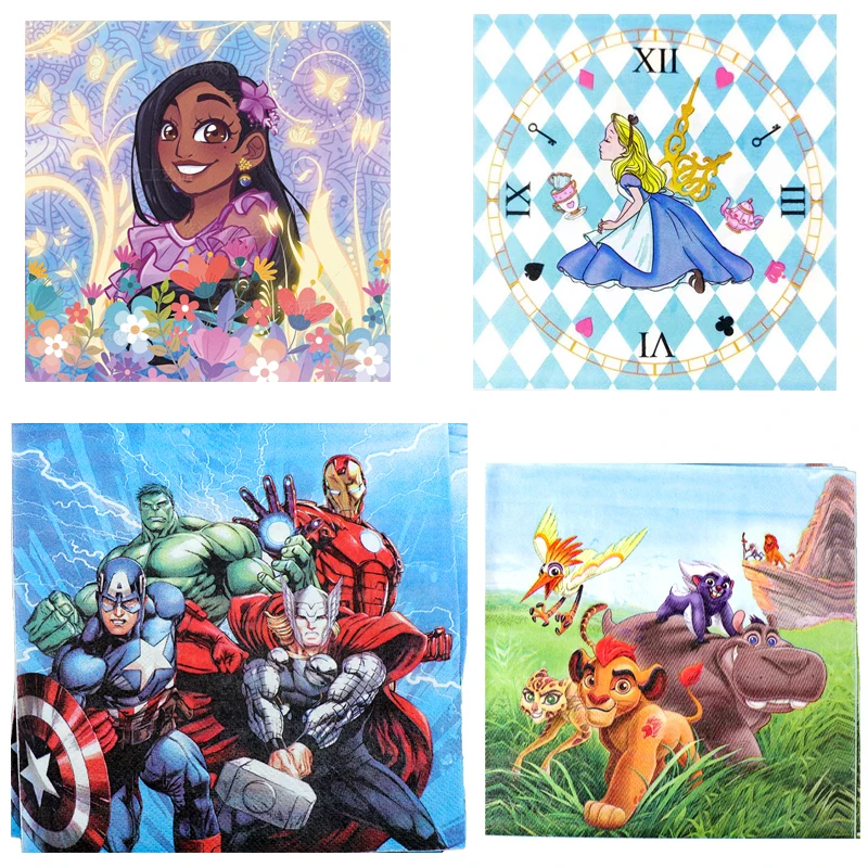 20pcs-lot-Alice-Princess-Lion-king-Encanto-Toy-Story-Dinosaur-Napkins ...