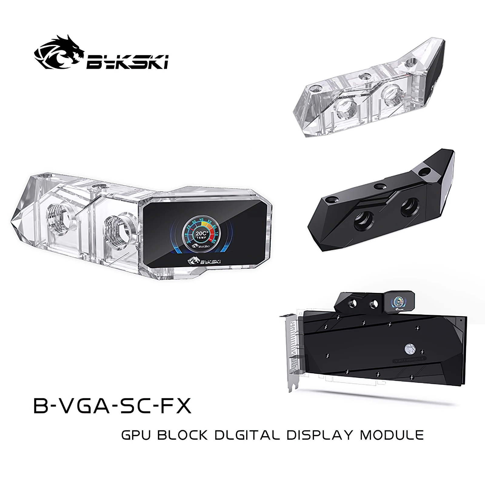 Bykski-B-VGA-SC-FX-GPU-Block-Connection-Module-with-Digital-OLED ...