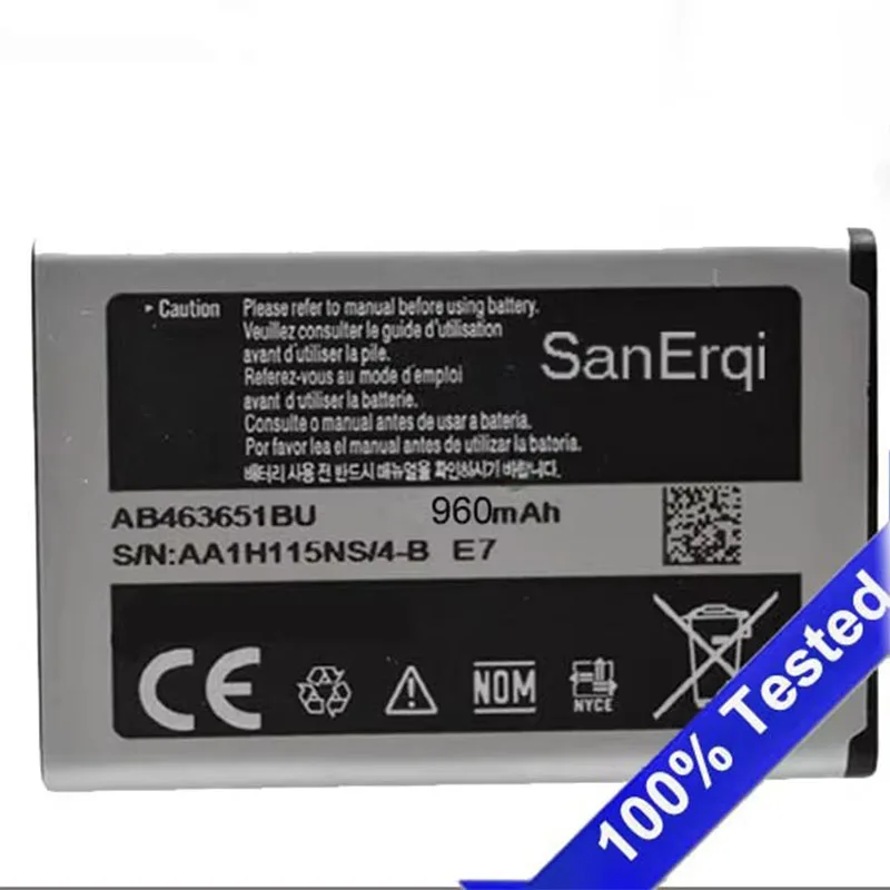 960mAh AB463651BU Battery For Samsung S3650 S5600 S5610 S5630C S5560C ...
