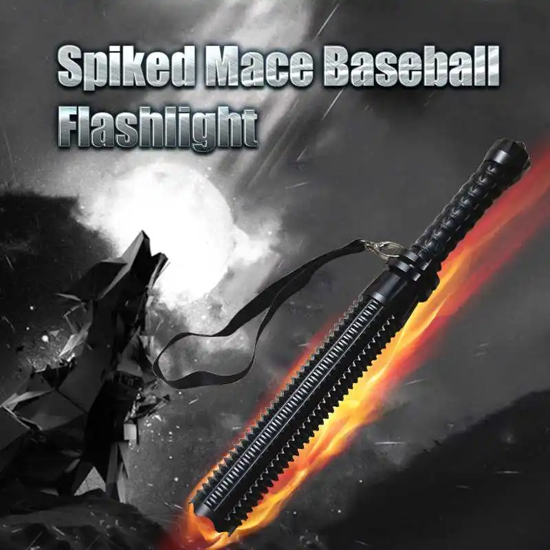 Tactical Torch Baton Flashlight Super Bright LED Torch Light Self ...