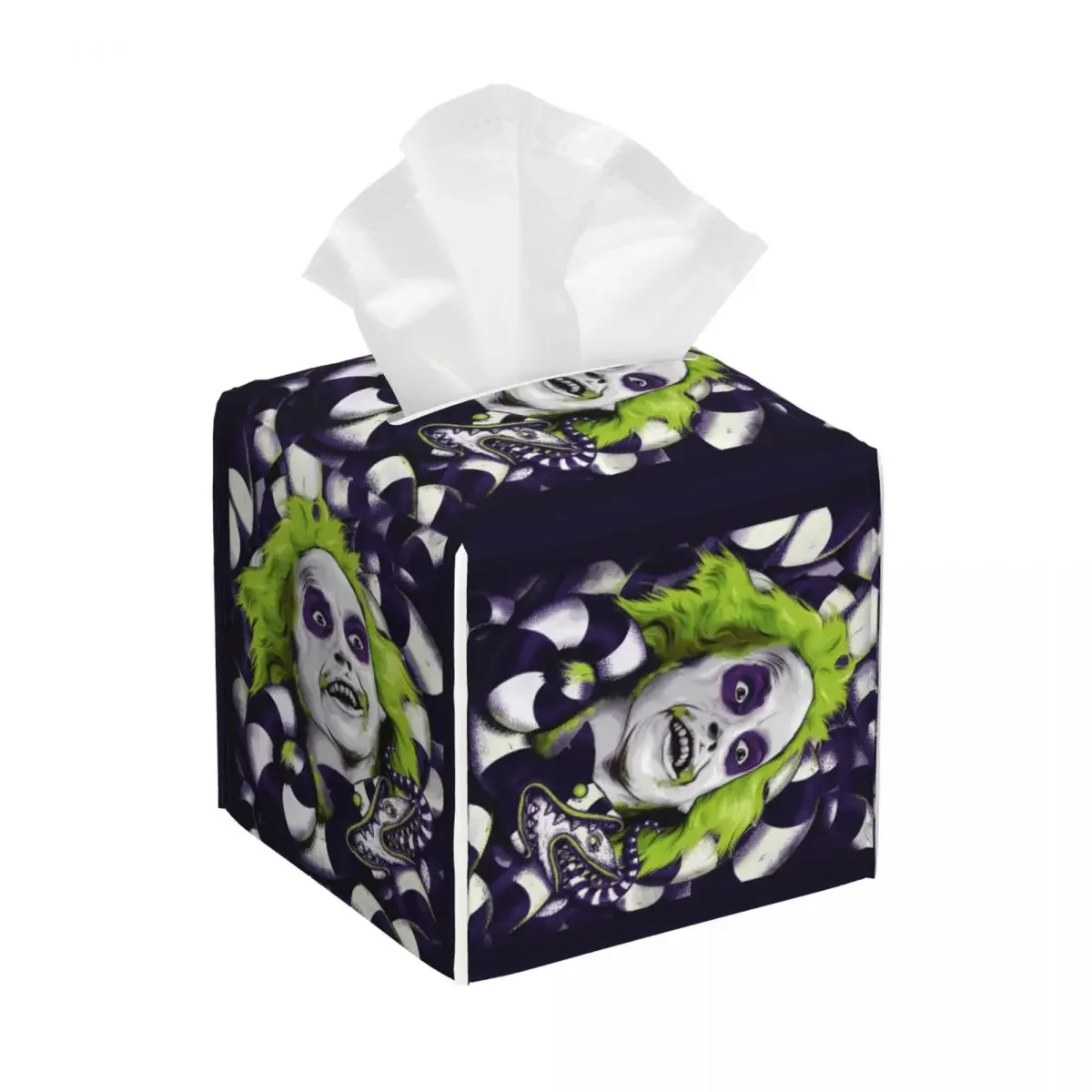 Custom Horror Movie Beetlejuices Tissue Box Cover PU Leather Square Tim ...