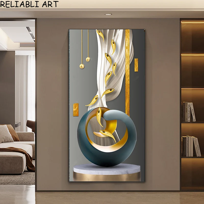 Geometric-Streamers-Gold-Kio-Fish-Animal-Poster-and-Print-Abstract ...