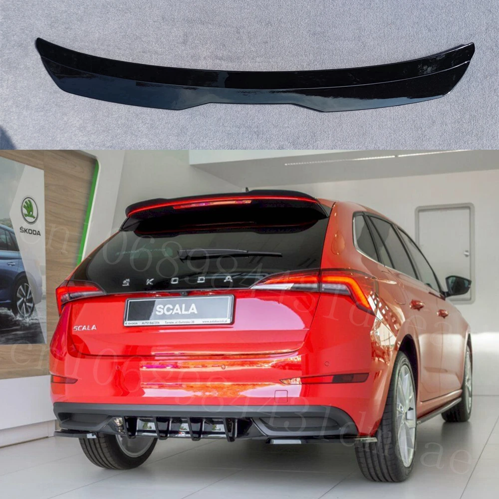 Rear-Roof-Lip-Spoiler-For-SKODA-SCALA-2019-UP-ABS-Plastic-Gloss-Black ...