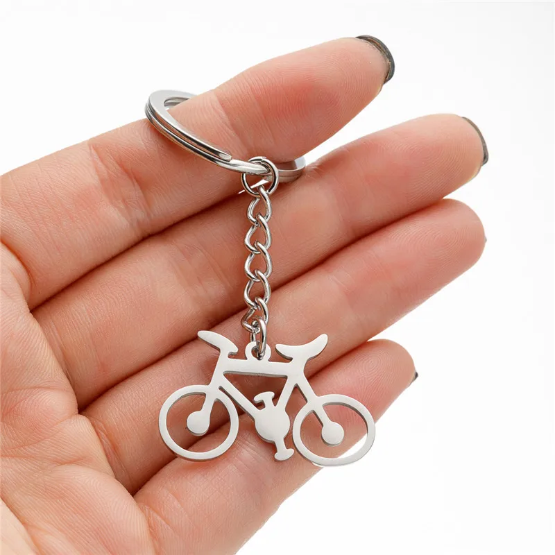 Punk-Silver-Color-Stainless-Steel-Bicycle-Keychain-for-Women-Men-Daily ...