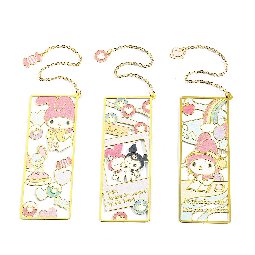 Sanrio-Cartoon-Metal-Bookmark-Stainless-Steel-Kuromi-Hello-Kitty-Hollow ...