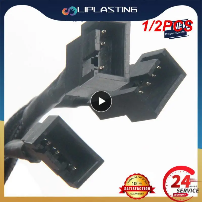 1-2PCS-3-Sockets-Pwm-Fan-Cable-Line-4pin-Extension-Cable-Nylon-Mesh ...